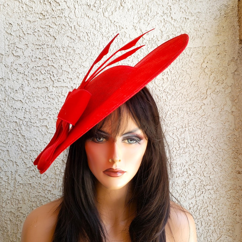 Red Fascinator - Etsy