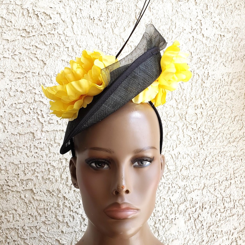 Yellow Fascinator - Etsy