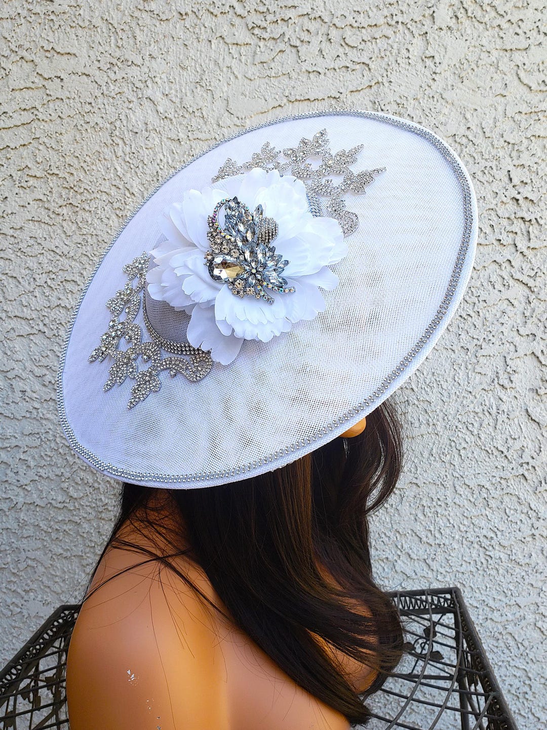 White Bridal Hat - Etsy