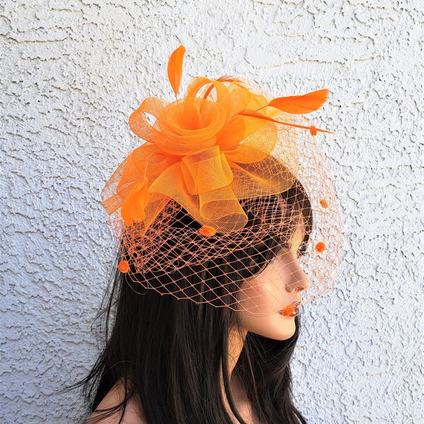 Orange Fascinator - Etsy