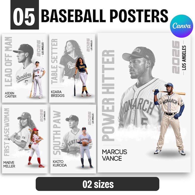 Baseball Posters Canva Template, 05 Baseball Posters, Softball Banner ...