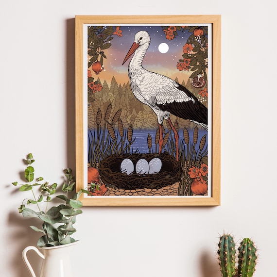 Stork Nest Lenormand Oracle Tarot Card Illustration Fine Art - Etsy