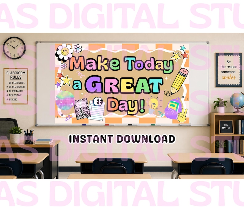 First Day of School Banner Instant Download Back to School Class Room ...