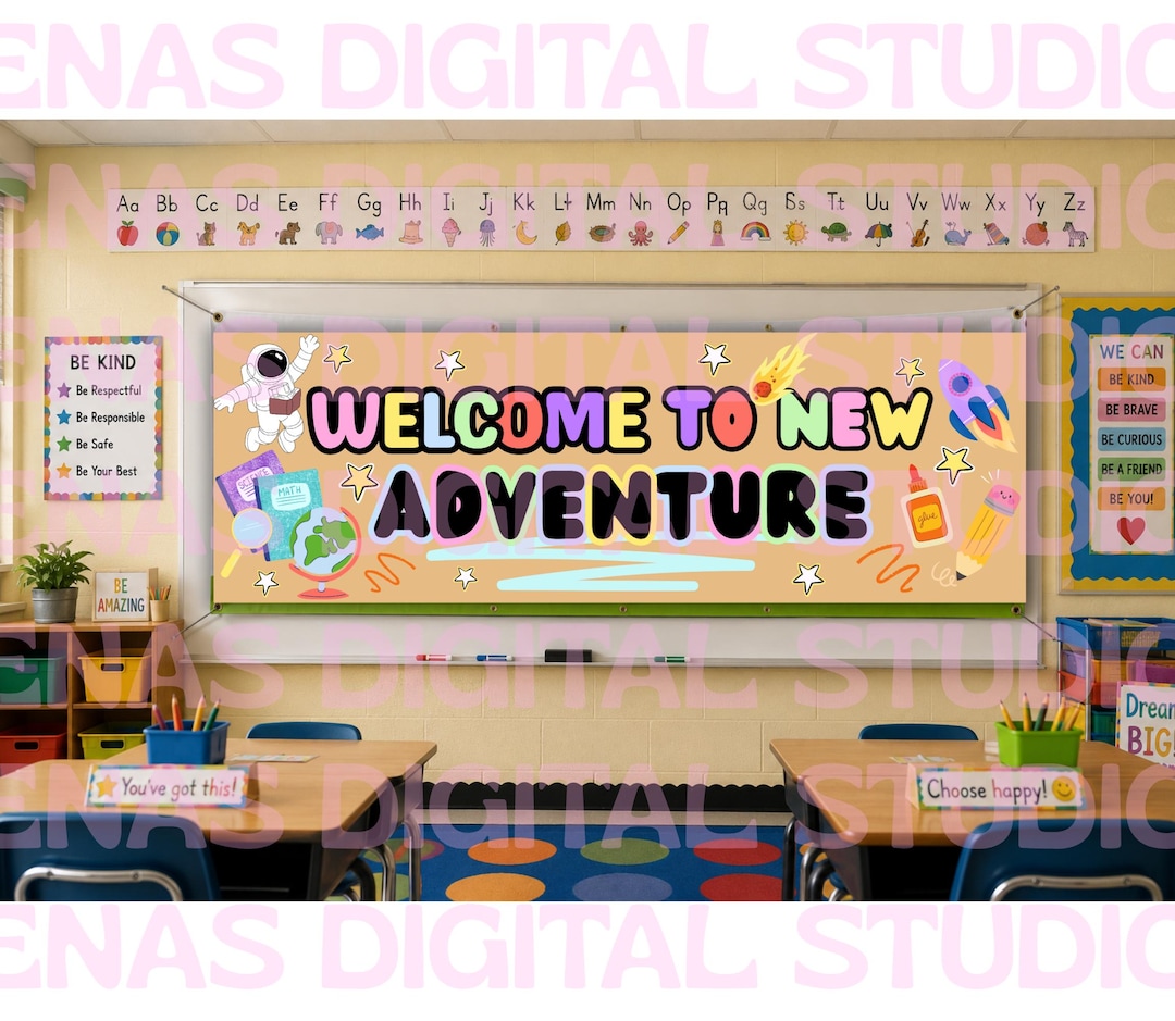 Back to School Decor Class Room Banner Elementary First Day of School ...