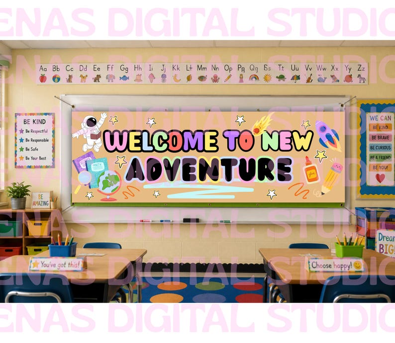 Back to School Decor Class Room Banner Elementary First Day of School ...