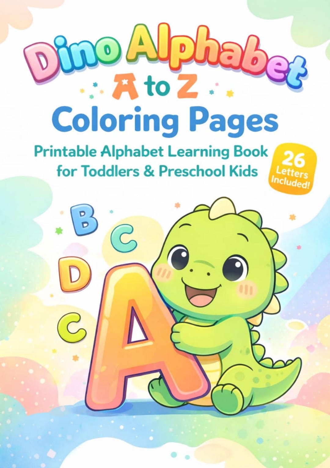 Dino Alphabet Coloring Pages A to Z Printable for Toddlers Preschool ...