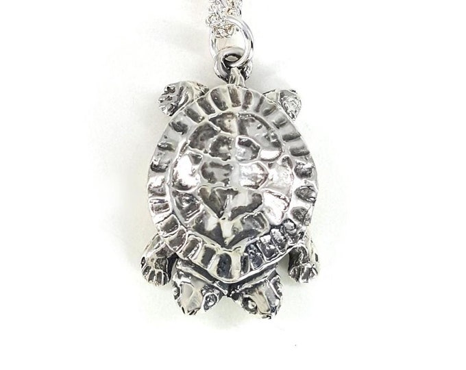 Two Headed Turtle Necklace in Sterling Silver, Silver Two-headed Turtle ...