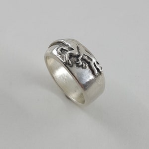 T-rex Ring in Sterling Silver, T Rex Ring, Wide Band Dinosaur Ring ...