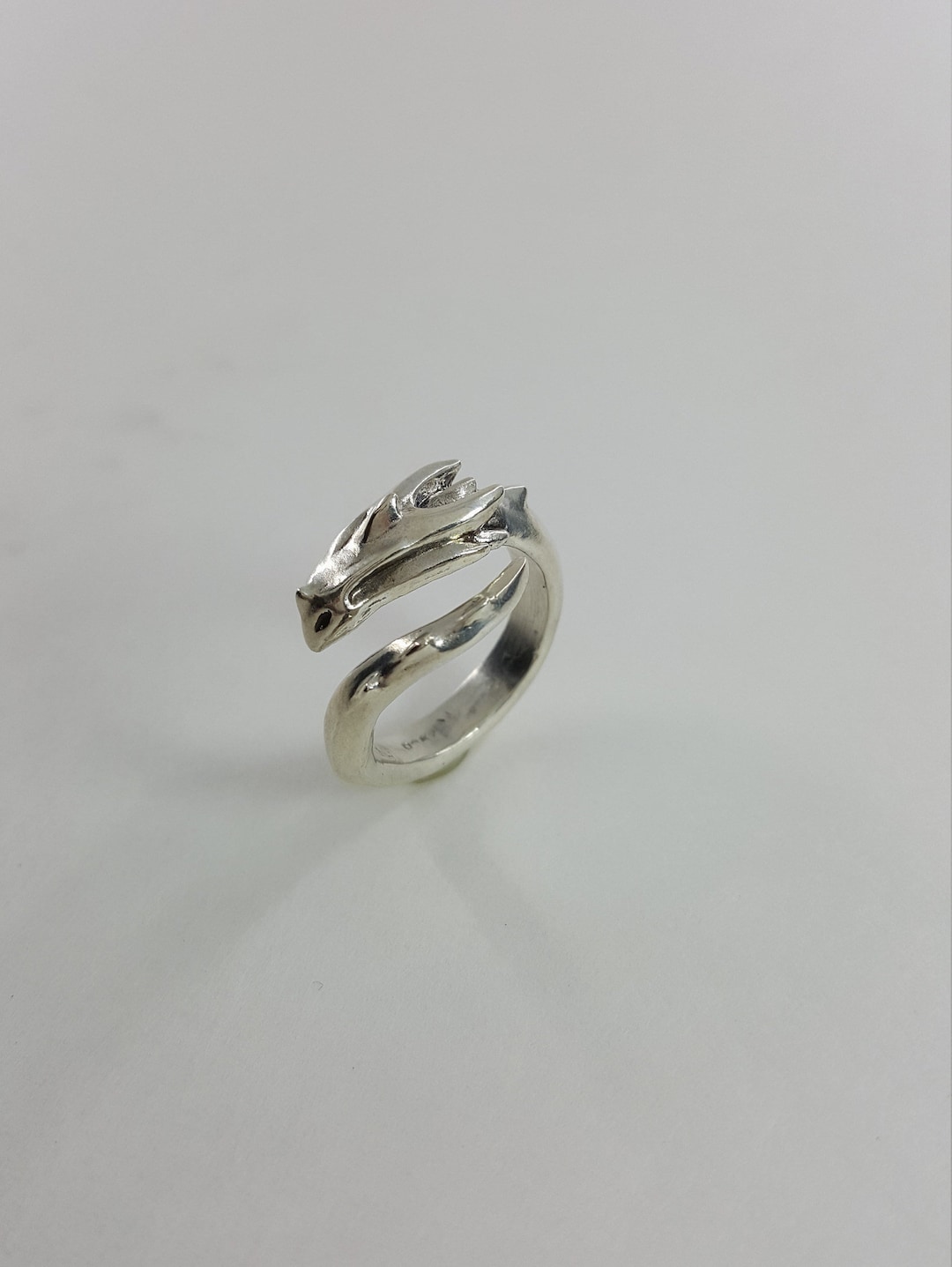 Dragon Wrap Ring in Sterling Silver, Silver Dragon Ring, Silver Wrap ...