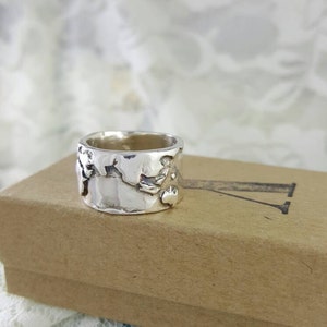 World Map Ring in Sterling Silver , Wide Band Ring, World Traveler ...