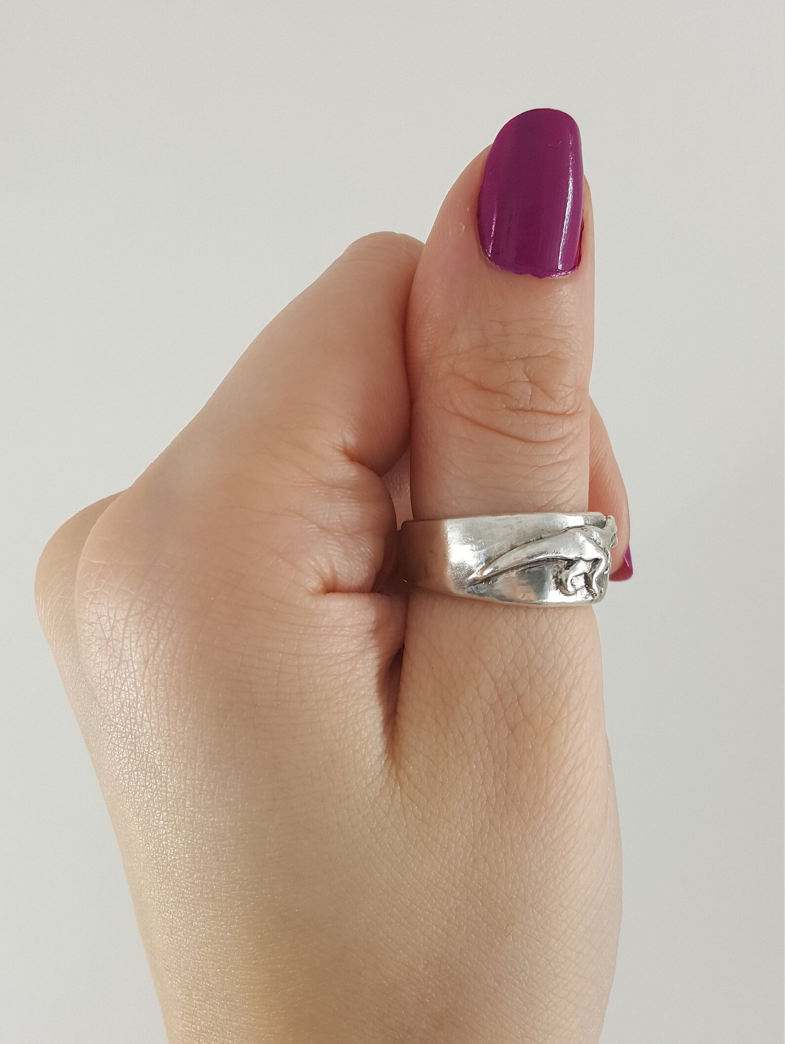 T-rex Ring in Sterling Silver T Rex Ring Wide Band Dinosaur | Etsy
