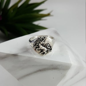 Unicorn Ring in Sterling Silver, Silver Unicorn Ring, Unique Unicorn ...