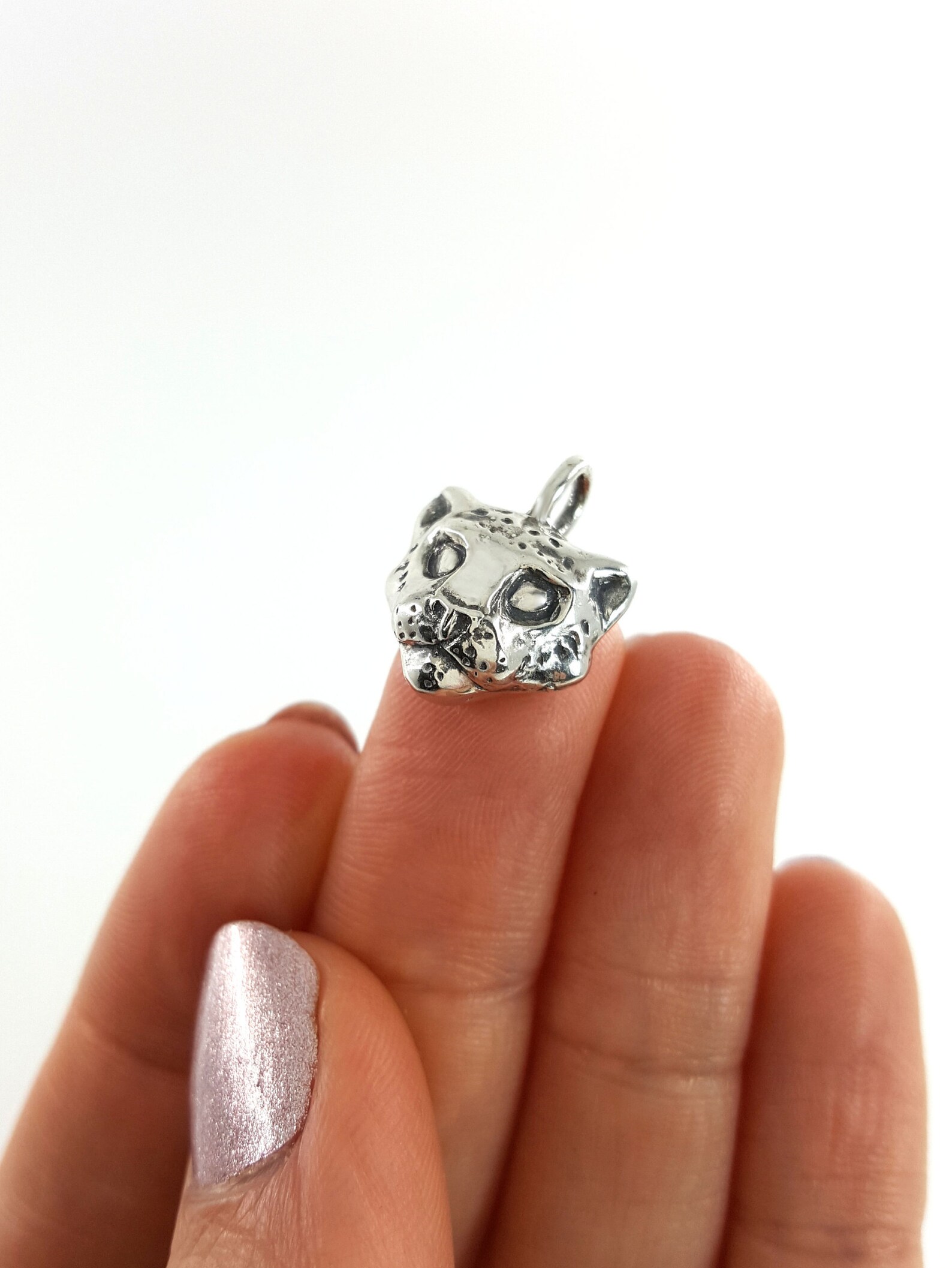 Leopard Necklace in Sterling Silver Silver Leopard Charm - Etsy