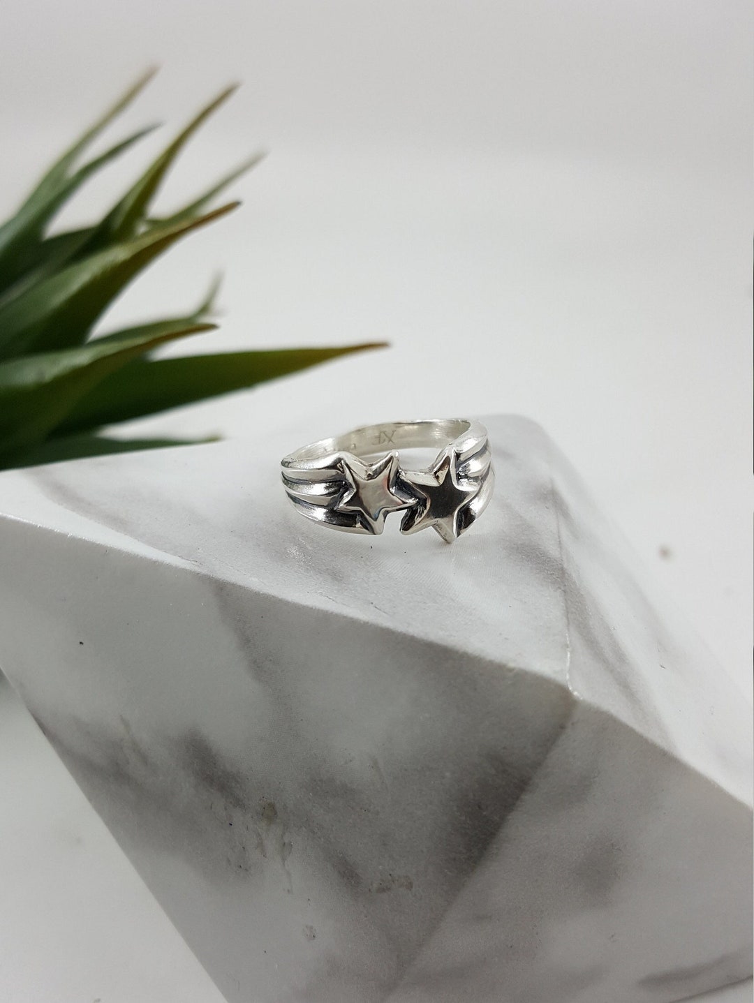 Shooting Star Ring in Sterling Silver, Galaxy Ring, Celestial Ring ...