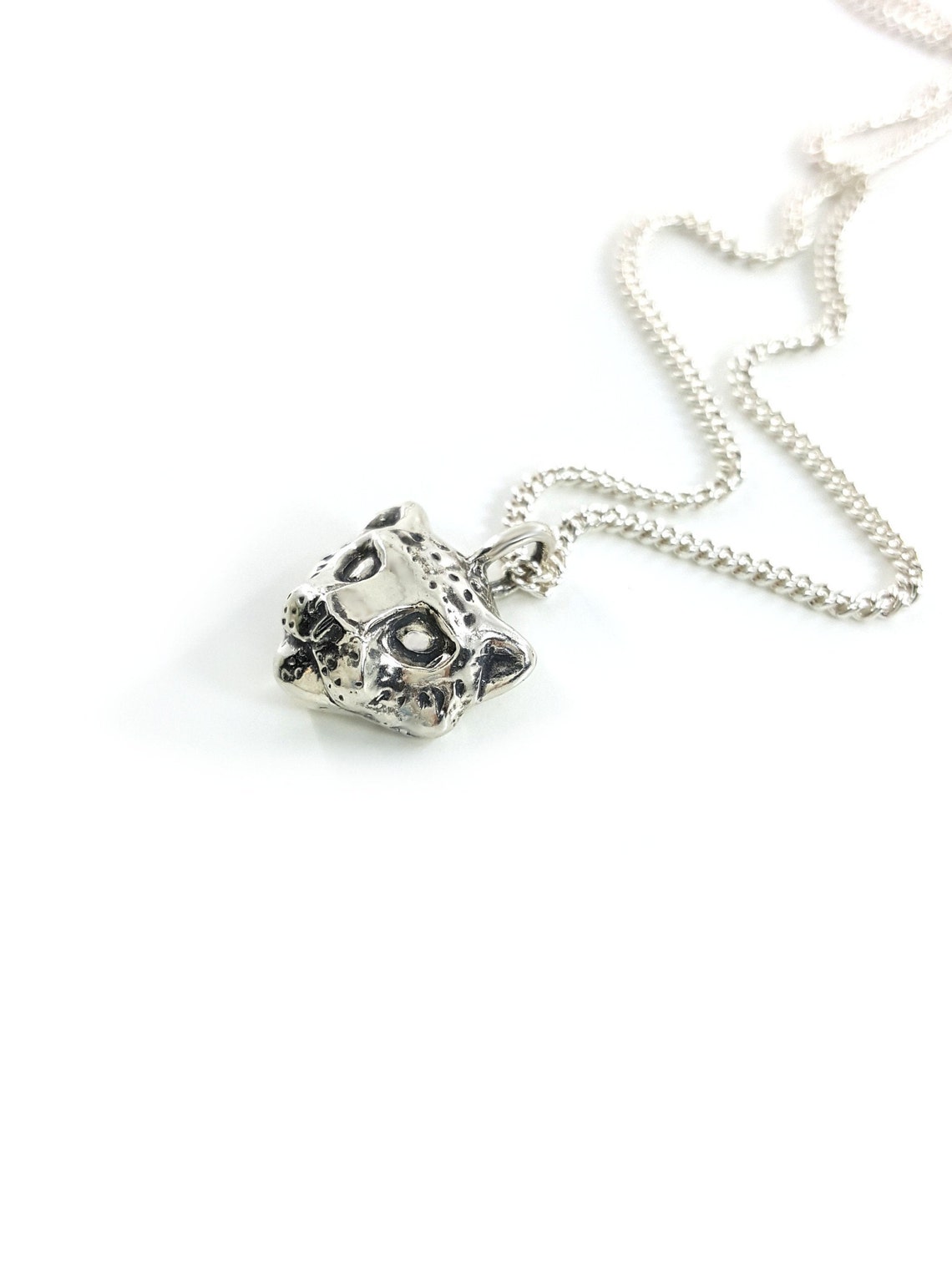 Leopard Necklace in Sterling Silver Silver Leopard Charm - Etsy