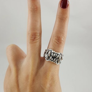 Snarling Teeth Ring in Sterling Silver, Handmade Silver Fangs Ring ...
