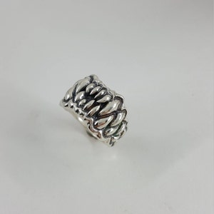 Snarling Teeth Ring in Sterling Silver, Handmade Silver Fangs Ring ...