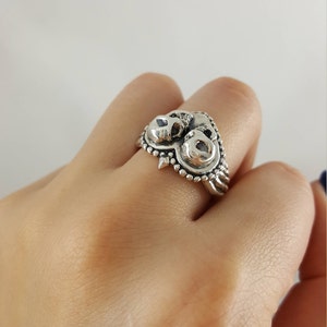 Eternal Love Skull Ring in Sterling Silver, Handcrafted Silver Double ...