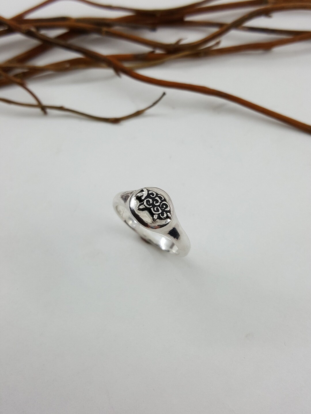 Black Sheep Ring in Sterling Silver, Silver and Enamel Ring, Silver ...