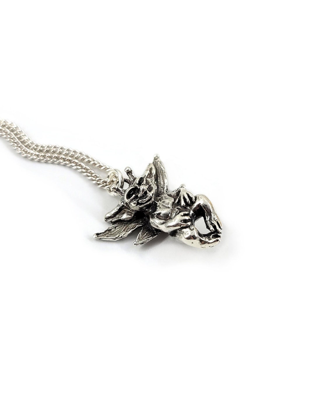 Handmade Sterling Silver Cornish Pixie Necklace: Mythical Fairy Pendant ...