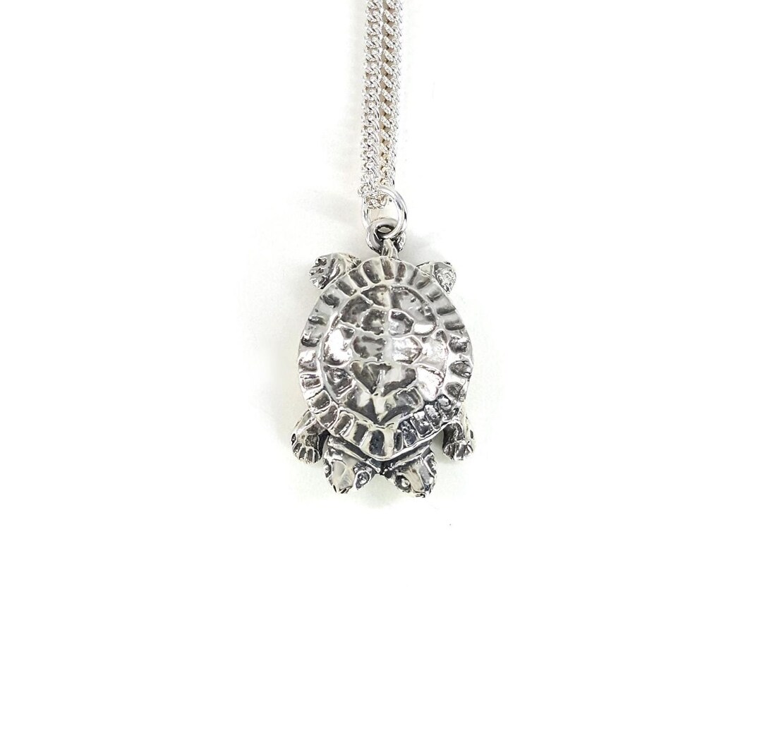 Two-headed Turtle Necklace: Sterling Silver Polycephaly Animal Jewelry ...
