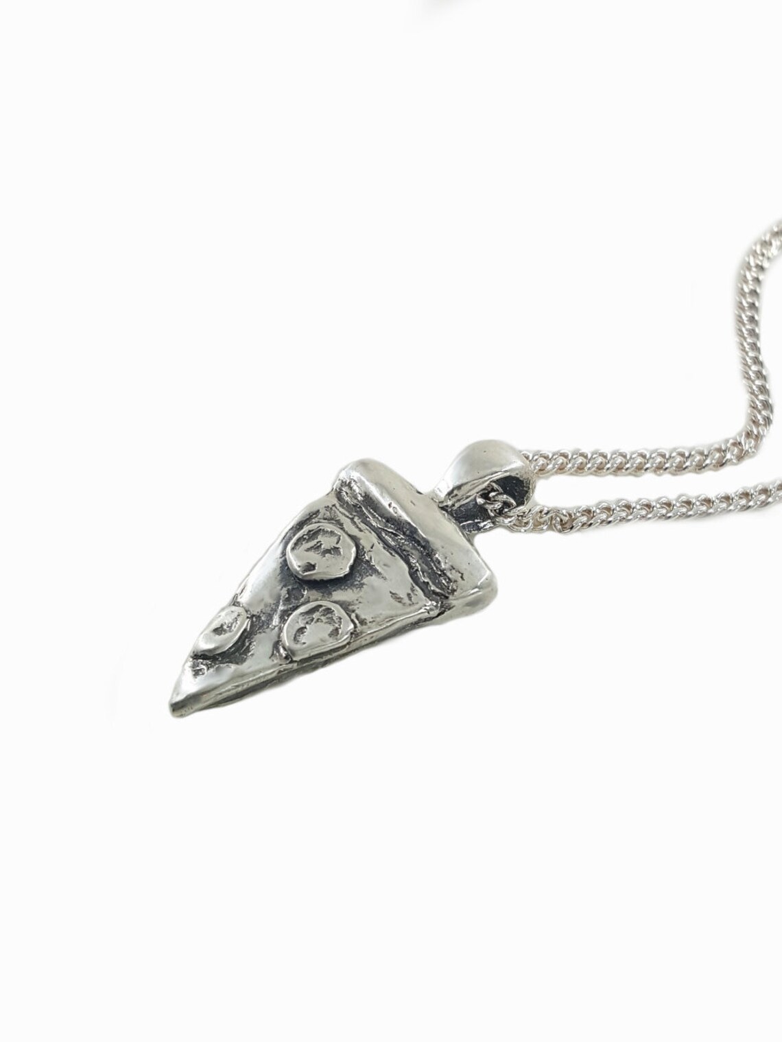 Pizza Necklace in solid sterling silver gift for new yorker | Etsy