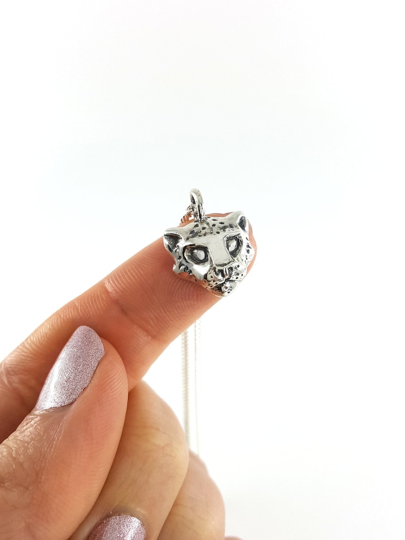 Leopard Necklace in Sterling Silver Silver Leopard Charm - Etsy