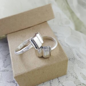 Open Book Ring in Sterling Silver , Handmade Silver Book Ring, Book ...