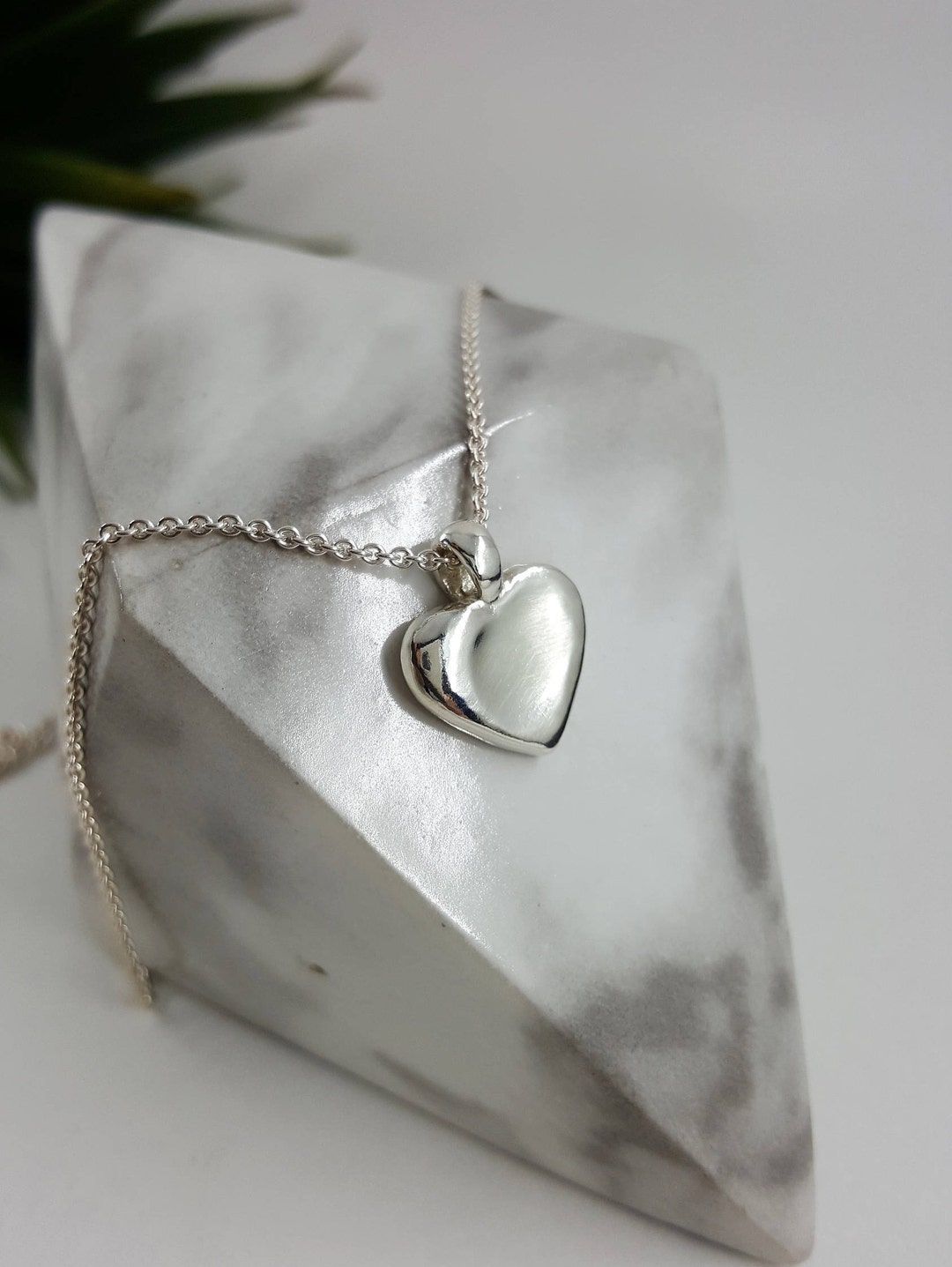 Handcrafted Sterling Silver Worry Stone Heart Necklace - Etsy