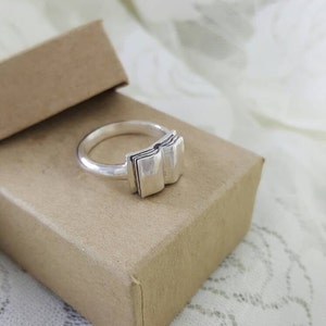 Open Book Ring in Sterling Silver , Handmade Silver Book Ring, Book ...