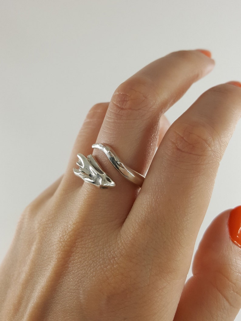 Dragon Wrap Ring in Sterling Silver Silver Dragon Ring - Etsy