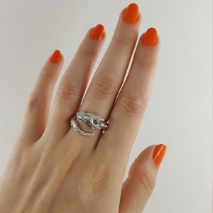 Dragon Wrap Ring in Sterling Silver, Silver Dragon Ring, Silver Wrap ...