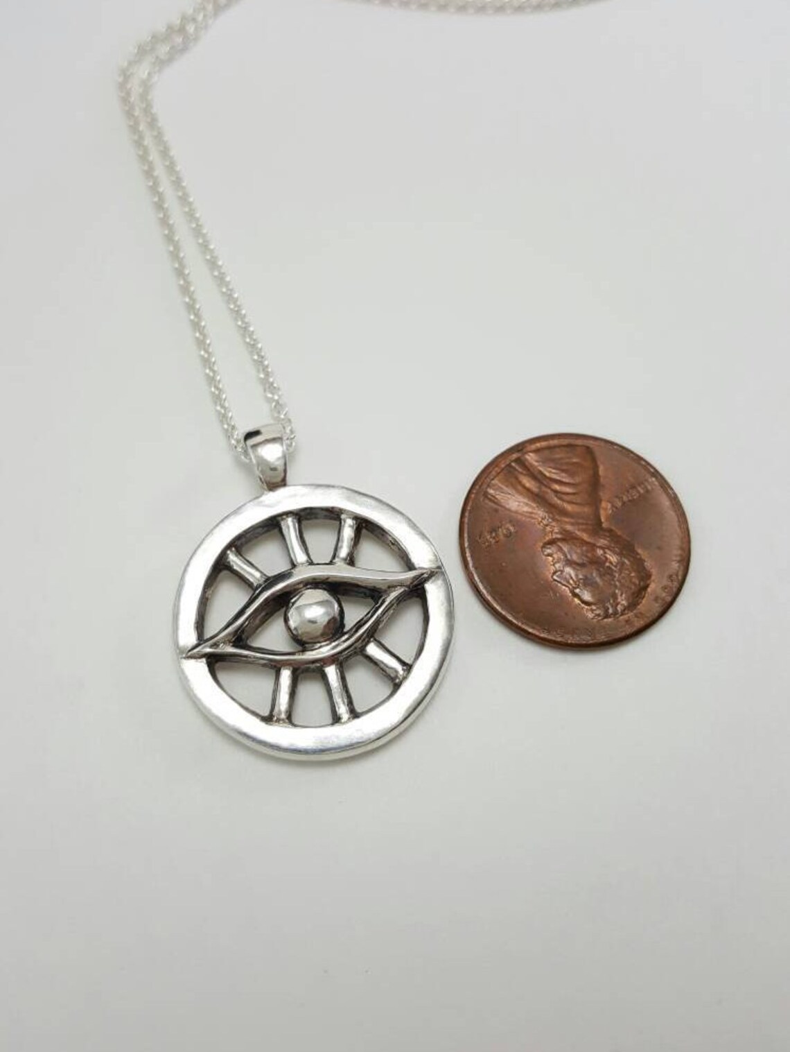 All Seeing Eye Necklace in Sterling Silver Silver Evil Eye | Etsy