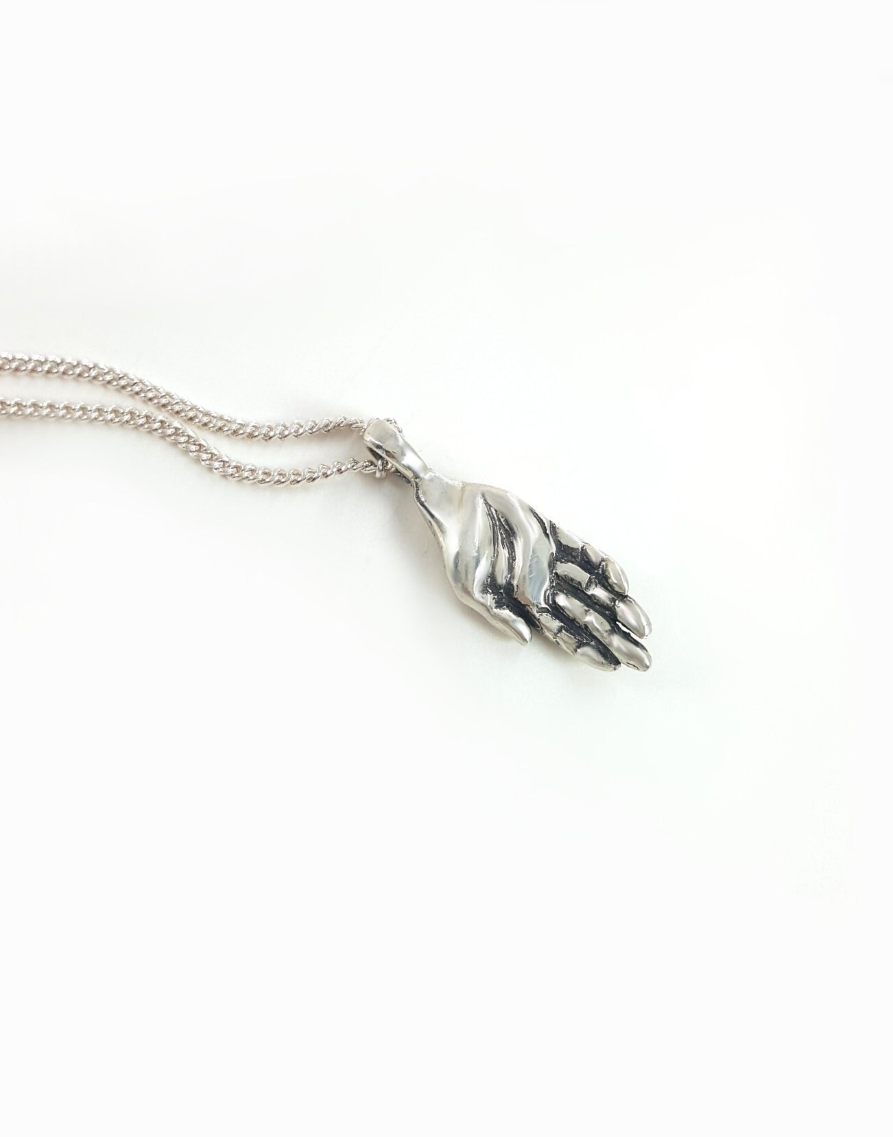 Open Hand Necklace in sterling silver silver hand pendant | Etsy