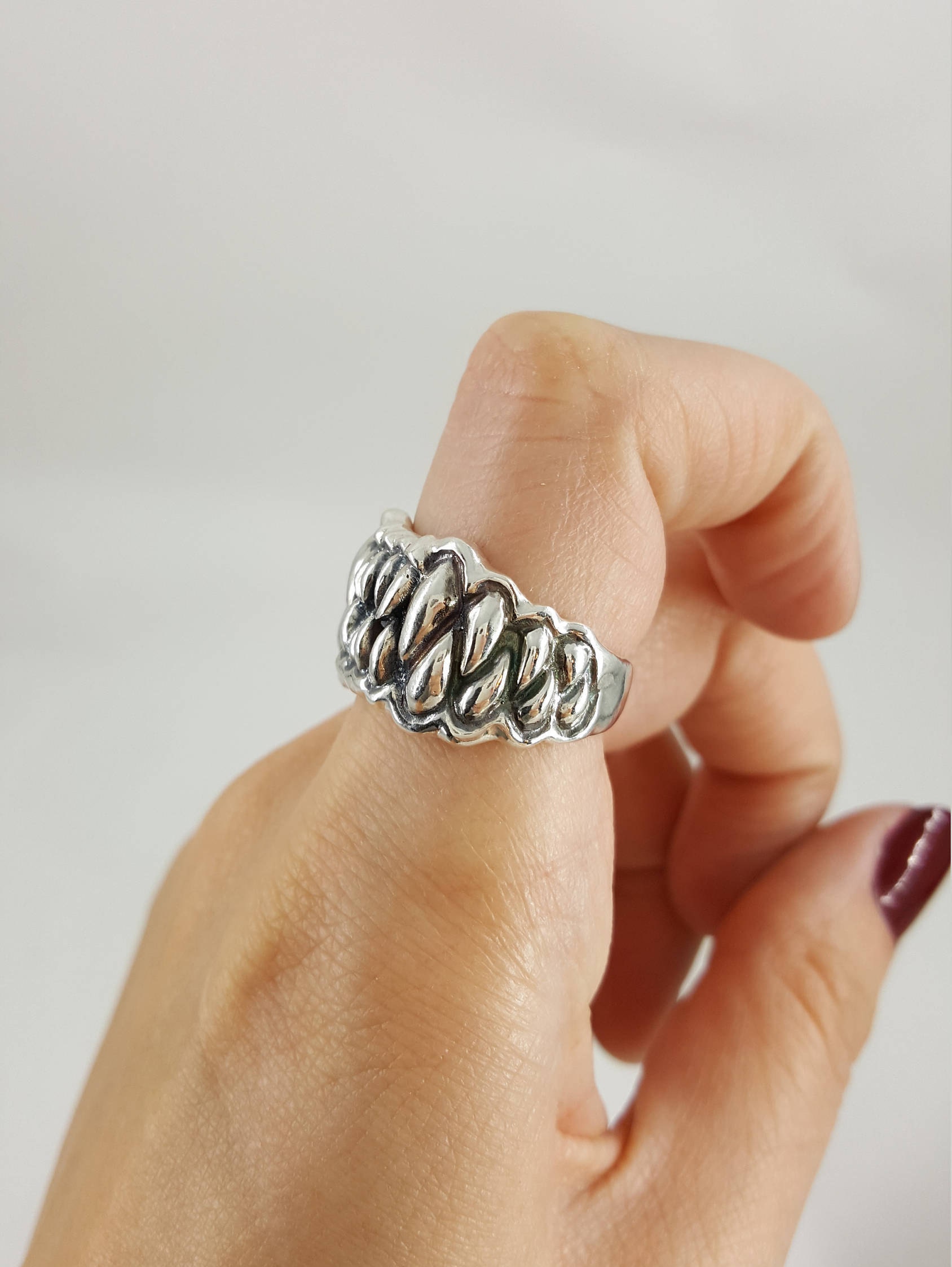 Snarling Teeth Ring in Sterling Silver, Handmade Silver Fangs Ring ...