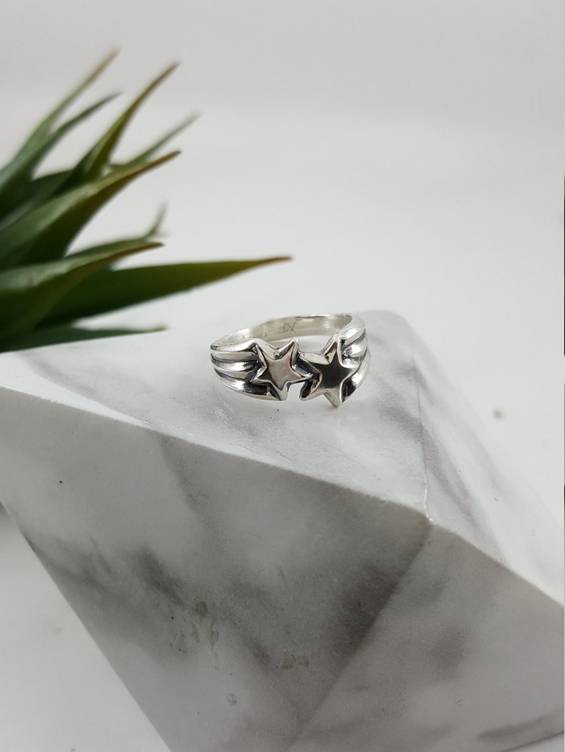 Shooting Star Ring in Sterling Silver Silver Shooting Stars | Etsy