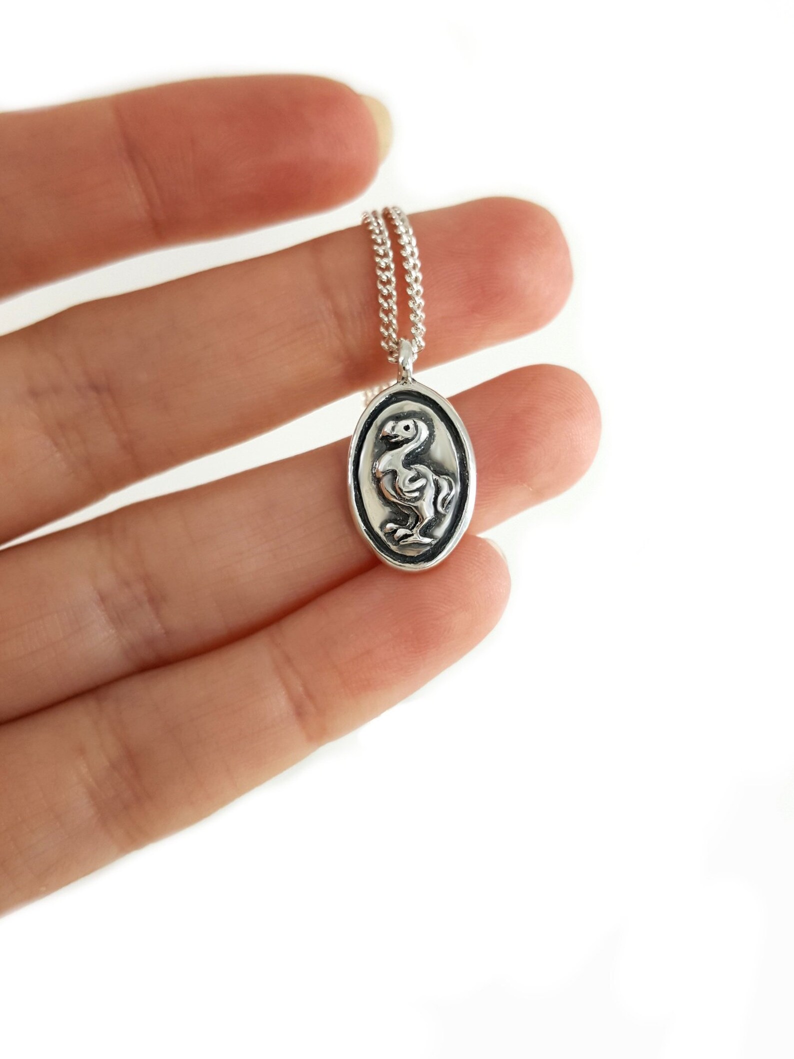 Dodo Bird Necklace in Sterling Silver, Silver Dodo Necklace, Dodo Bird ...