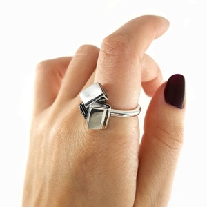 Book Stack Ring in Sterling Silver Silver Book Ring Book - Etsy