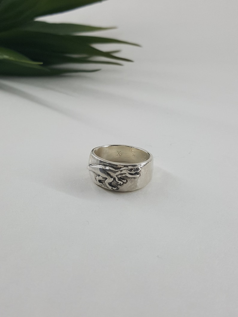 T-rex Ring in Sterling Silver T Rex Ring Wide Band Dinosaur | Etsy