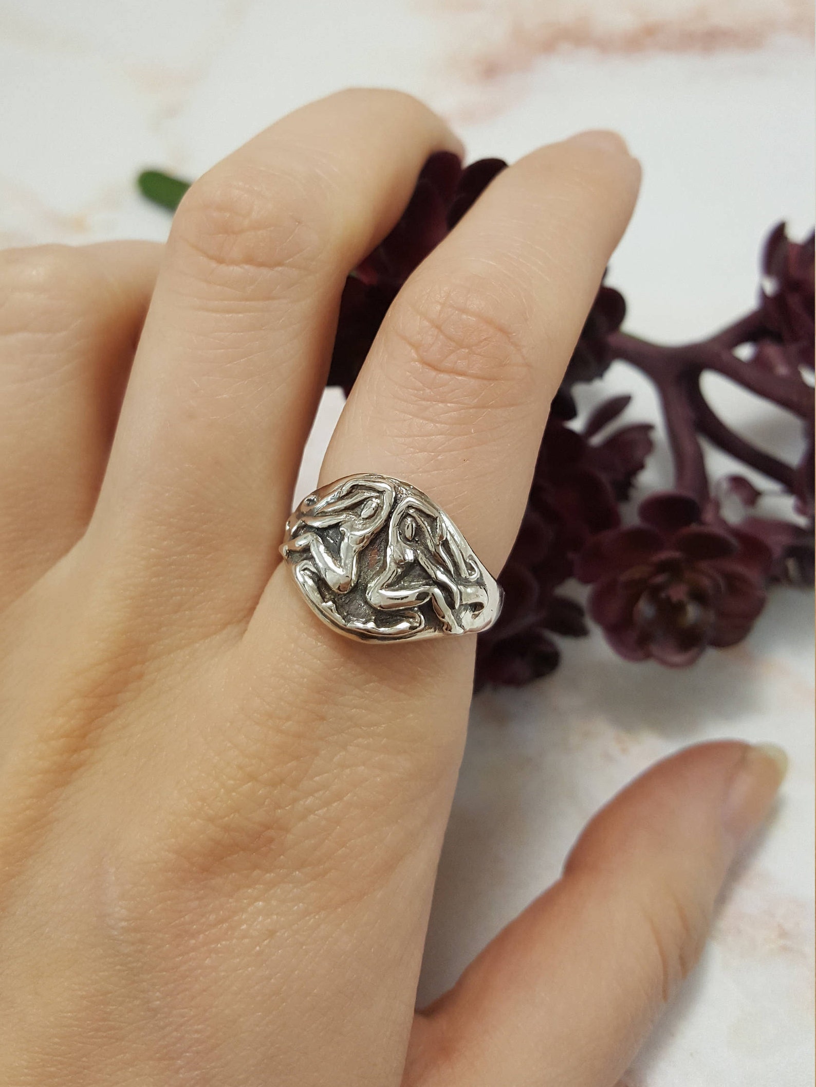 Gemini Ring in Sterling Silver, Silver Gemini Ring, Gemini Jewelry ...