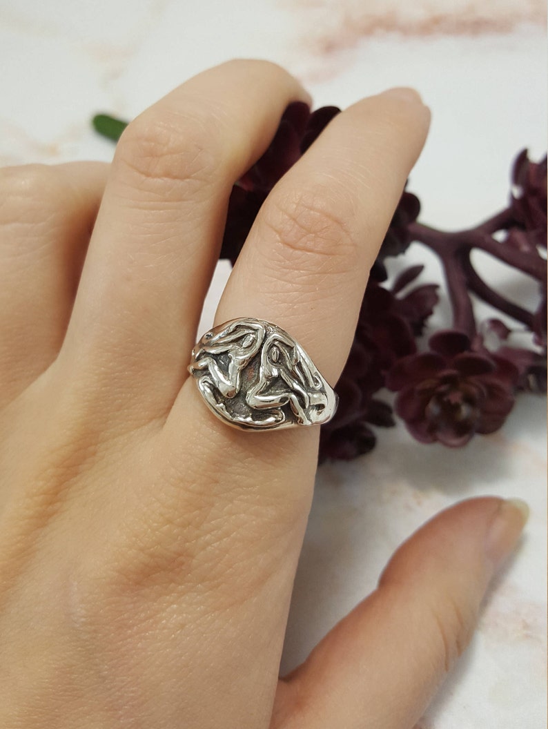 Gemini Ring in Sterling Silver Silver Gemini Ring Gemini - Etsy