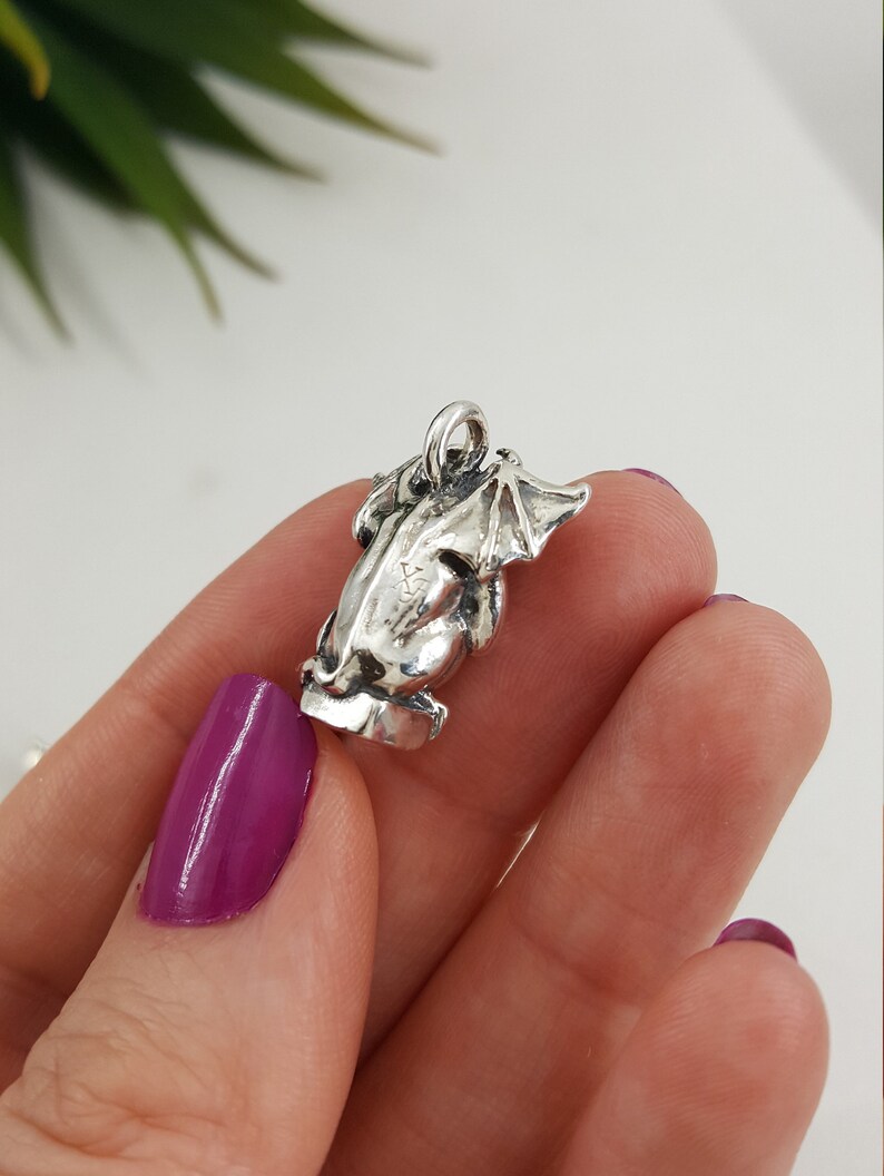 Gargoyle Necklace in Sterling Silver Silver Gargoyle Pendant - Etsy
