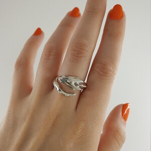 Dragon Wrap Ring in Sterling Silver, Silver Dragon Ring, Silver Wrap ...