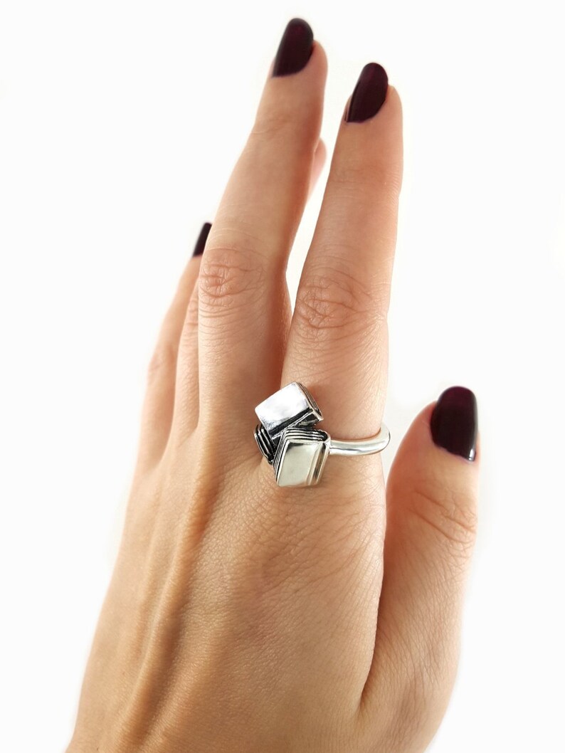 Book Stack Ring in Sterling Silver Silver Book Ring Book - Etsy
