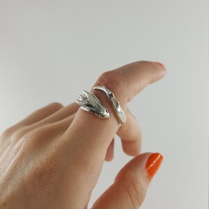 Dragon Wrap Ring in Sterling Silver, Silver Dragon Ring, Silver Wrap ...