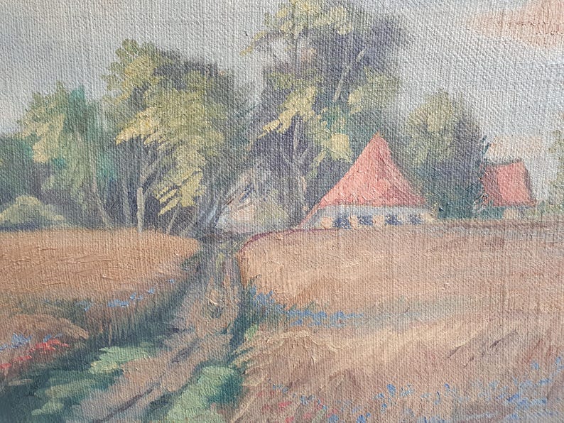 Vintage German Oil Painting “rosenbaum” – Original Mid Century European ...
