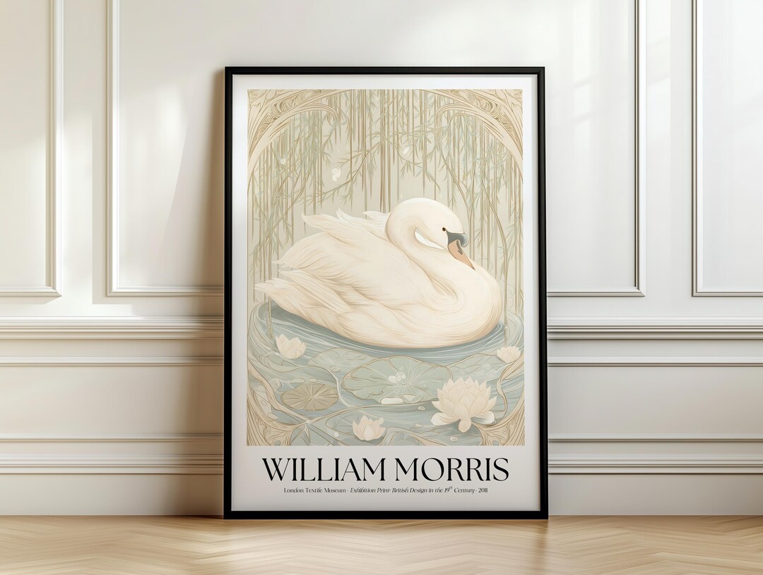 William Morris Vintage Swan Print | Organic Botanical Print Ornate Wall ...