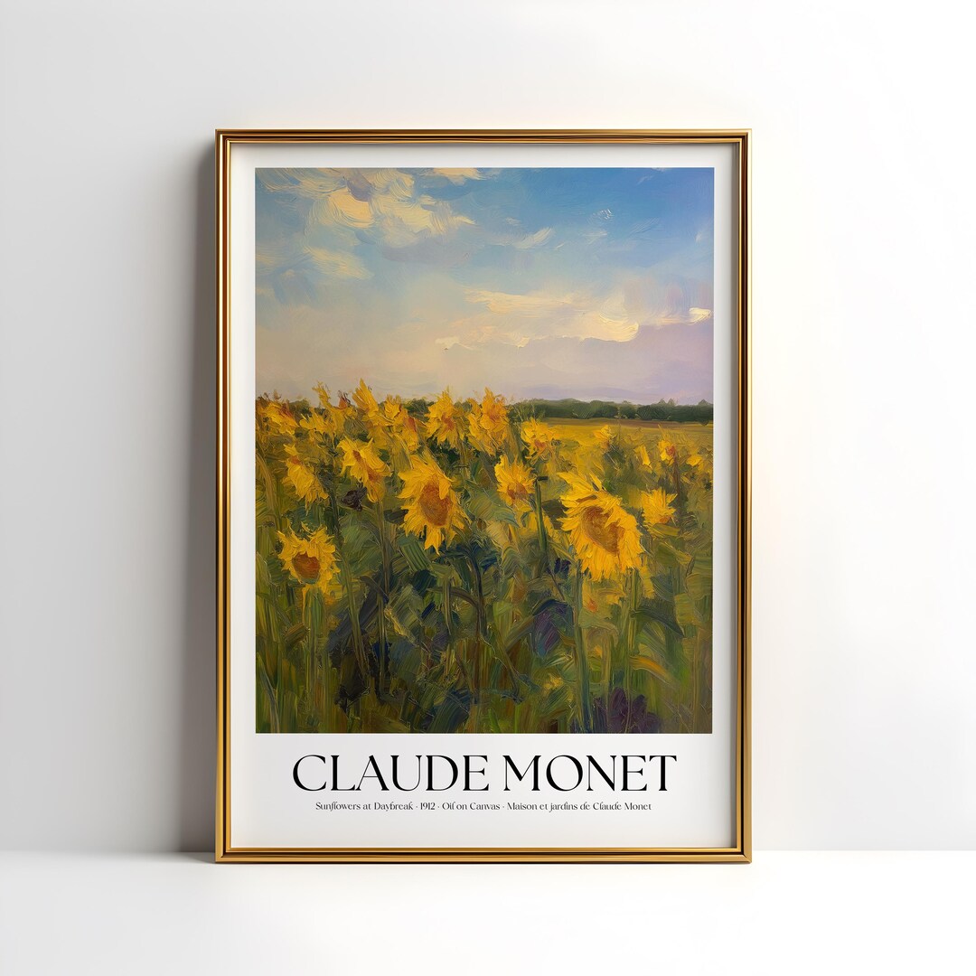 Sunflower Painting - Monet Style Painting, Claude Monet Print ...