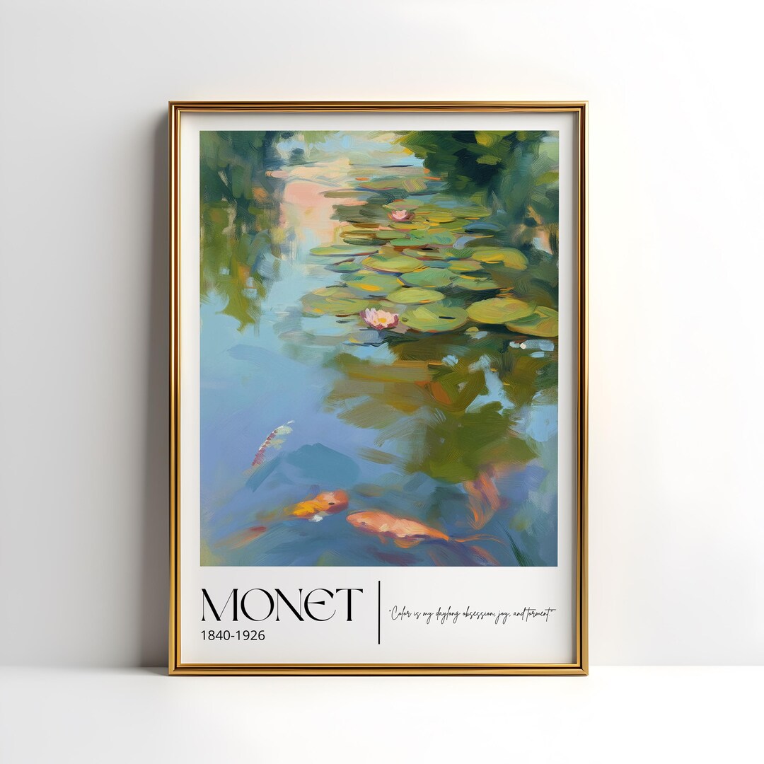 Monet Inspired Print - Koi Fish Art, Claude Monet Print, Monet ...