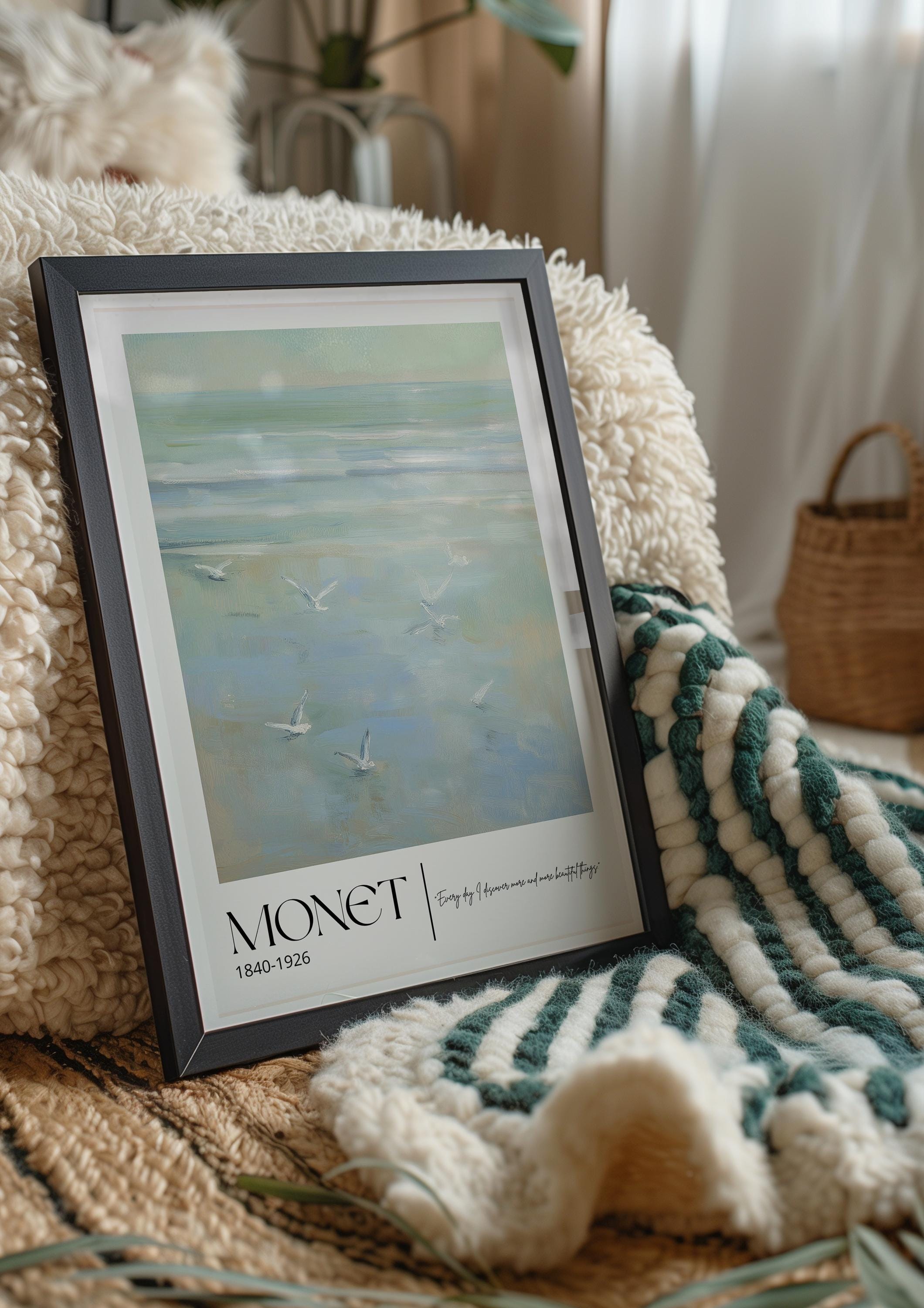 Impressionism Poster- Seagull Wall Art, Claude Monet Print, Monet Style ...
